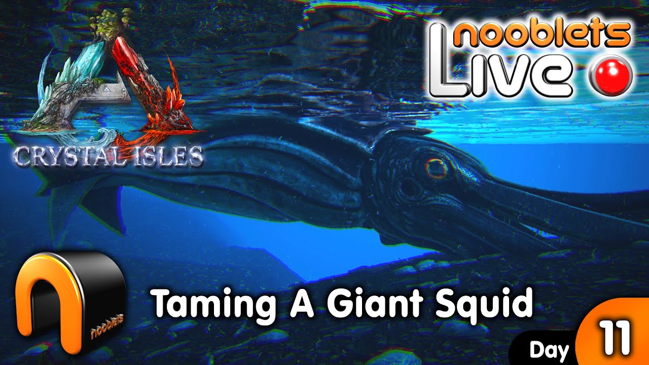 ARK Crystal Isles TAMING A GIANT SQUID DAY 11 LIVE! #crystalisles - YouTube
