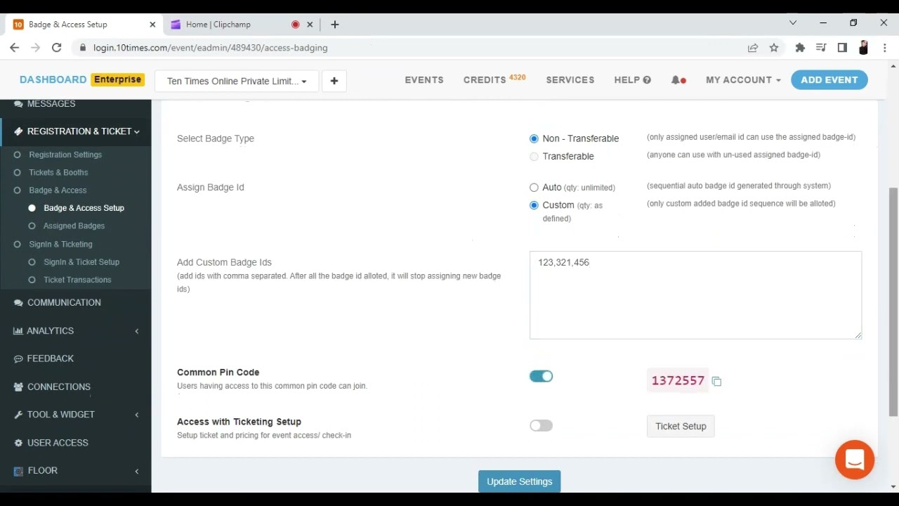 How to Setup Badges and Ticketing via Dashboard - YouTube