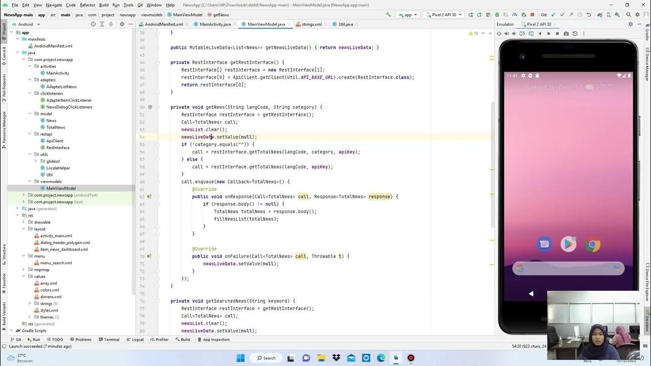 News App Android Studio - YouTube