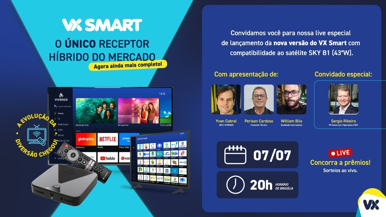 Lançamento Nova Versão VX Smart: compatibilidade ao satélite SKY B1 (43 ...
