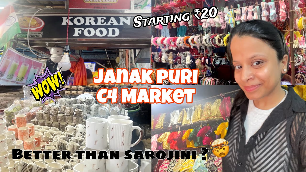 JANAK PURI C4E SATURDAY MARKET IN DELHI 🤩| KOREAN FOOD, MOMOS, SHOPPING ...