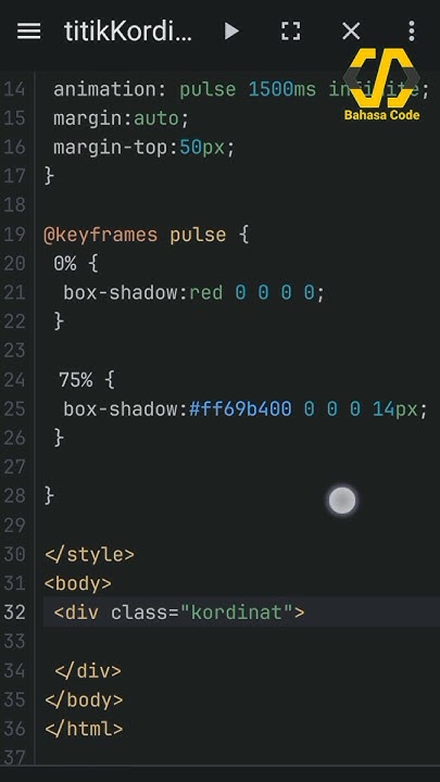 Animasi titik gempa | #html #css #javascript #coding #shorts - YouTube