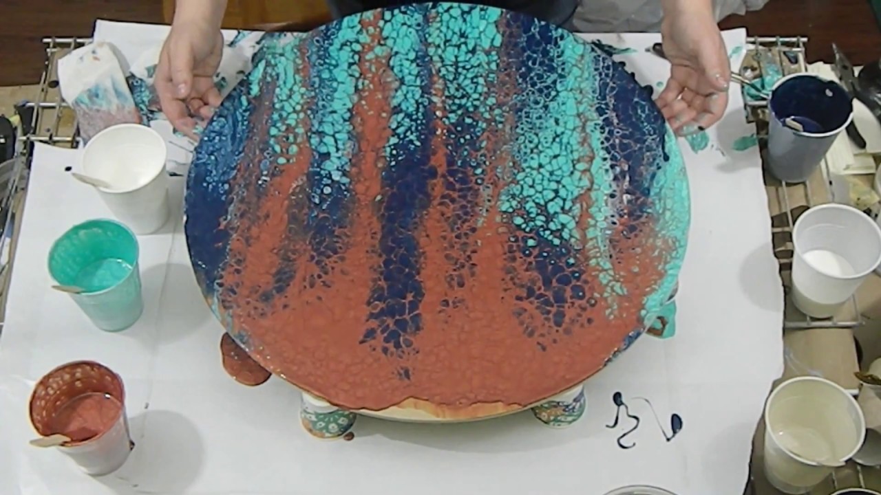 (112) Huge Swipe with Copper!!! Acrylic Pouring Video - YouTube
