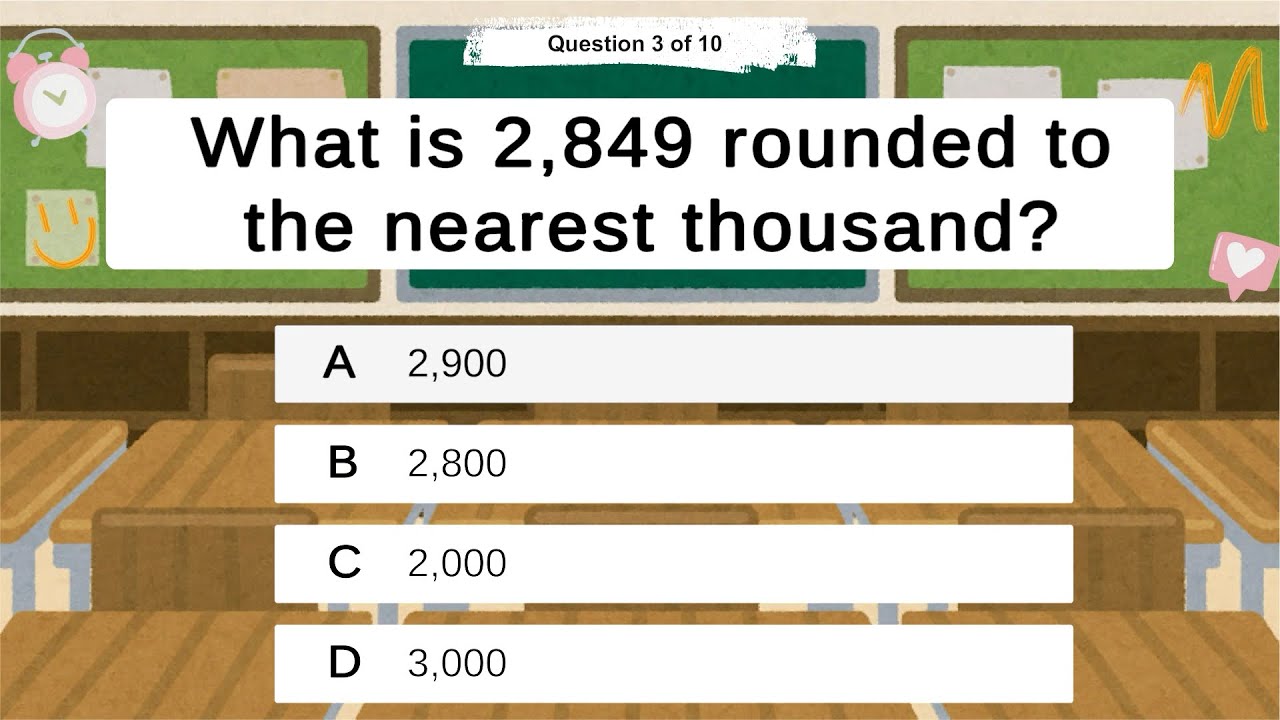QUIZ Practice rounding off to nearest tens hundreds thousands 4th grade ...