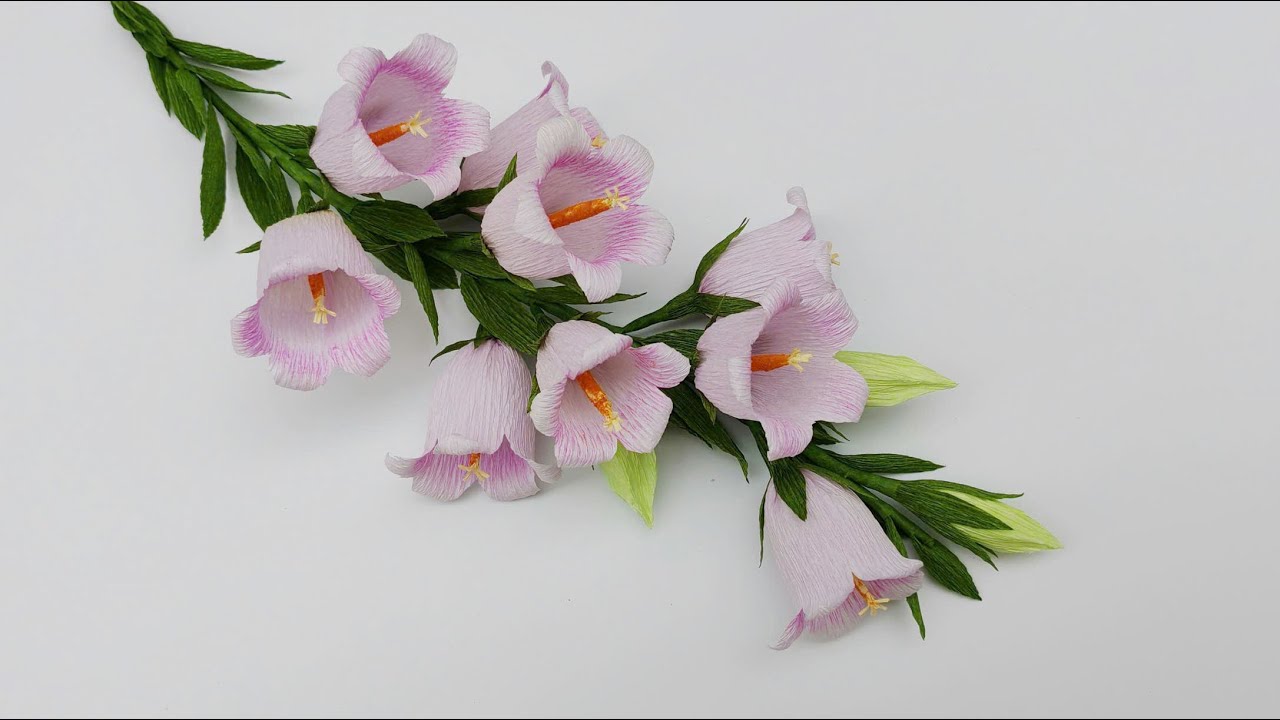 How to make Bellflower from crepe paper / Paper Flower / Góc nhỏ ...
