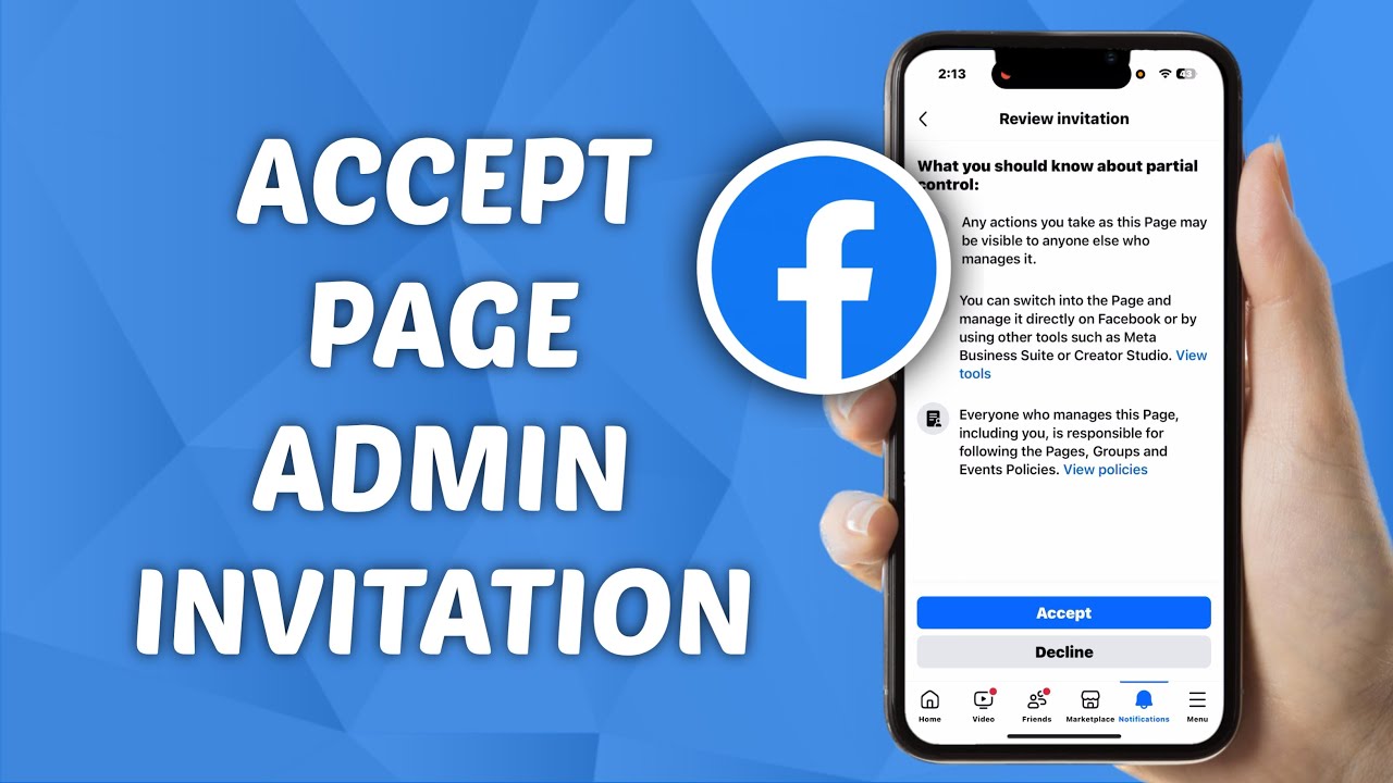 How to Accept Facebook Page Admin Invitation - YouTube