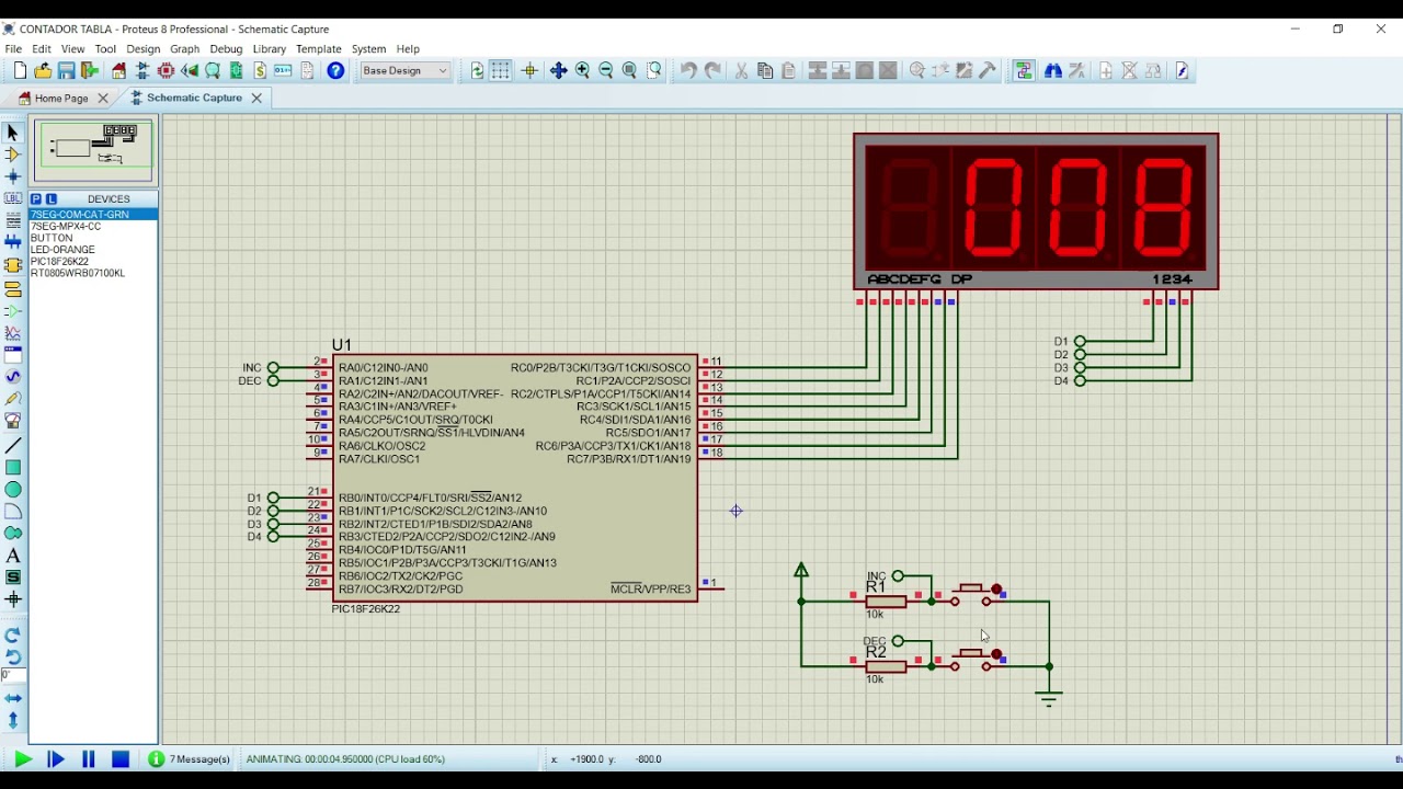Curso ensamblador PIC #14 Contador ascendente descendente Tablas PIC18F ...