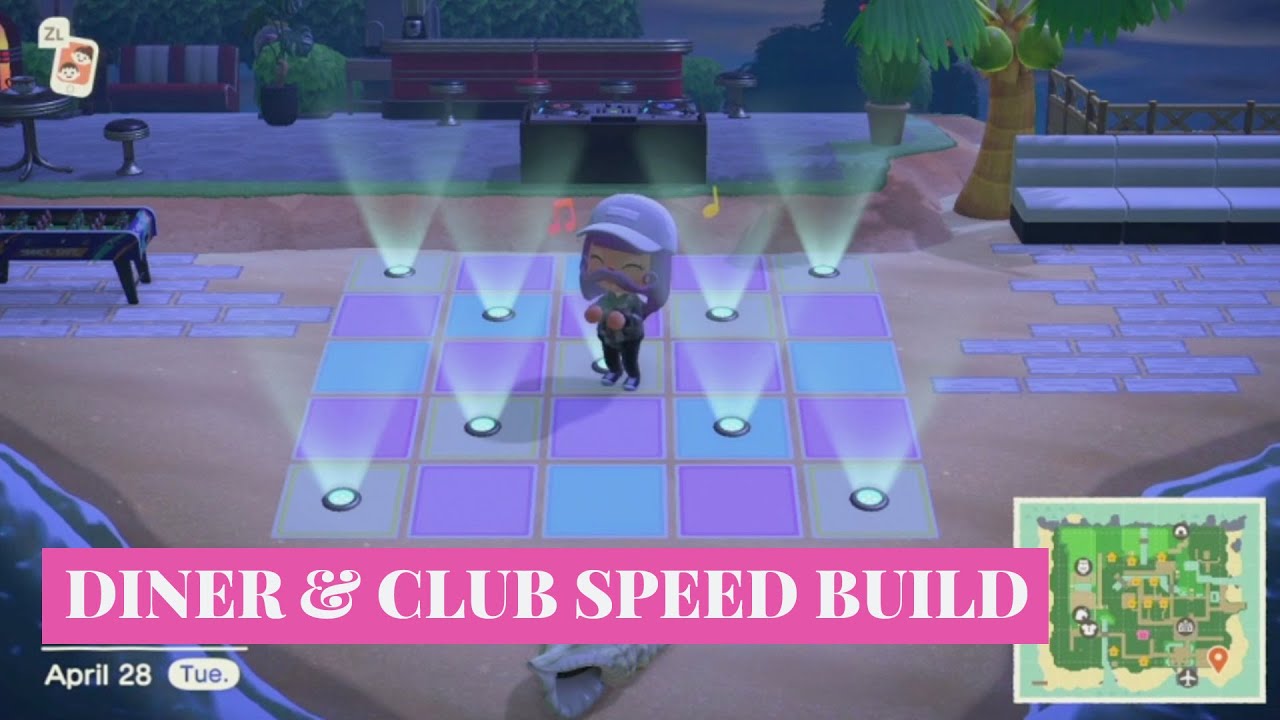 ACNH Diner/Club Area Speed Build | Animal Crossing New Horizons - YouTube