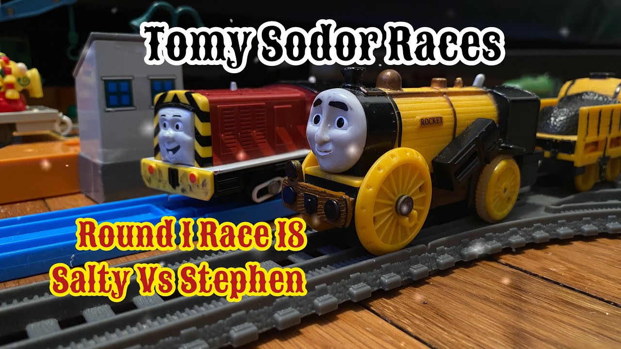 Tomy Sodor Races | Round 1 Race 18 | Salty Vs Stephen - YouTube