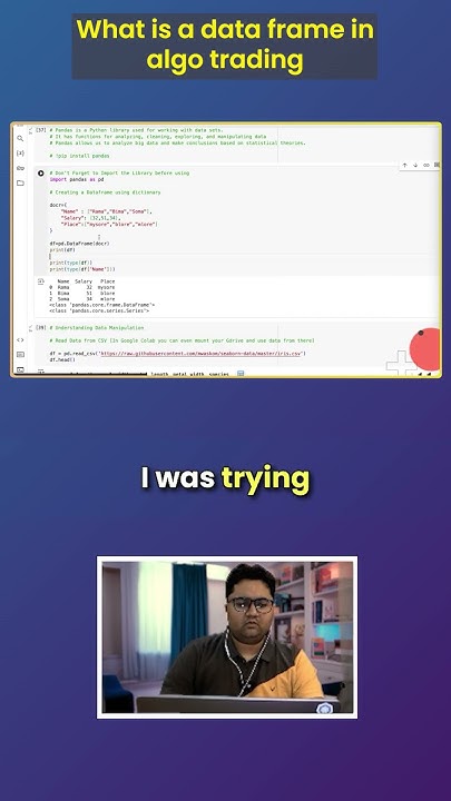 What Is A Data Frame In Algo Trading Algotrading Pythonprogramming