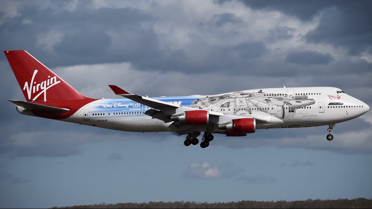 Virgin Atlantic 'The Falcon' 747-400 Landing in Orlando (MCO) - YouTube
