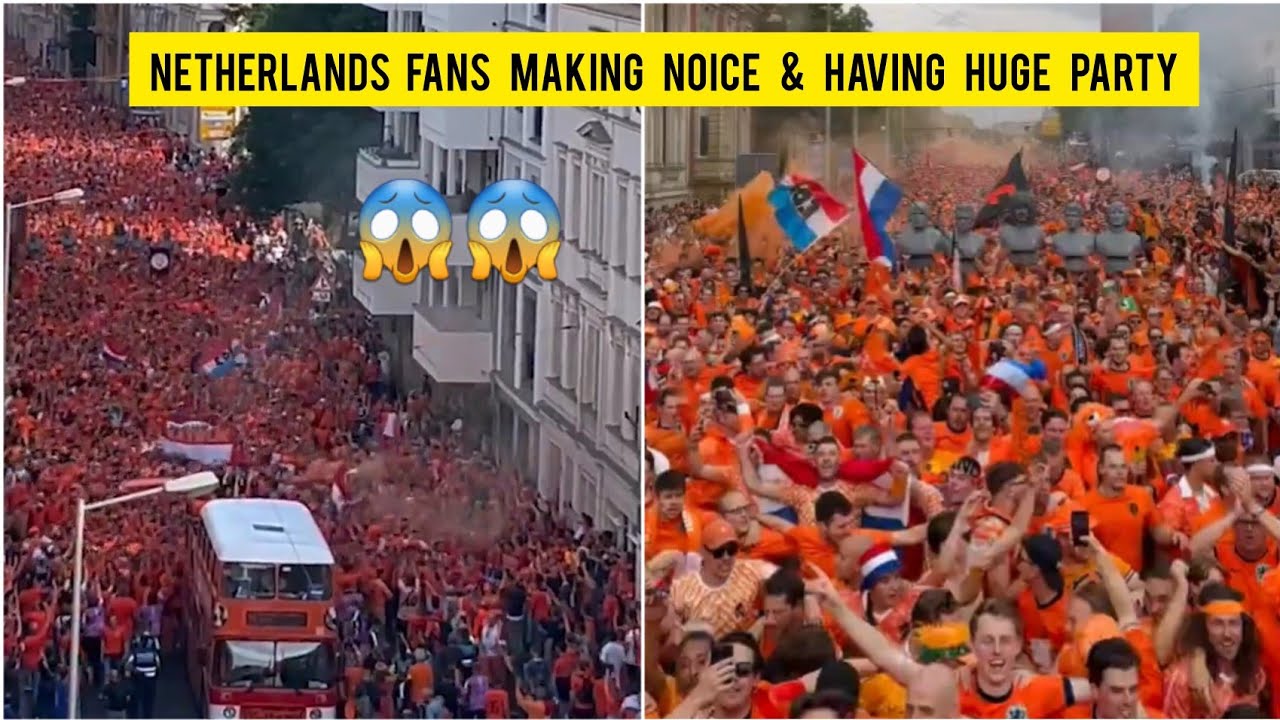🇳🇱 Netherlands fans making noice and having huge party at Leipzig ...
