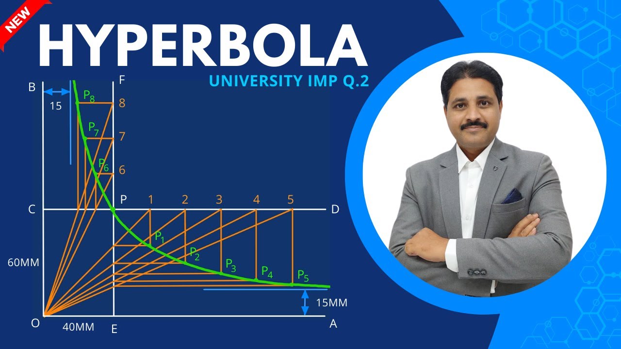 HOW TO DRAW HYPERBOLA IN ENGINEERING DRAWING | UNIVERSITY IMPORTANT QUE ...