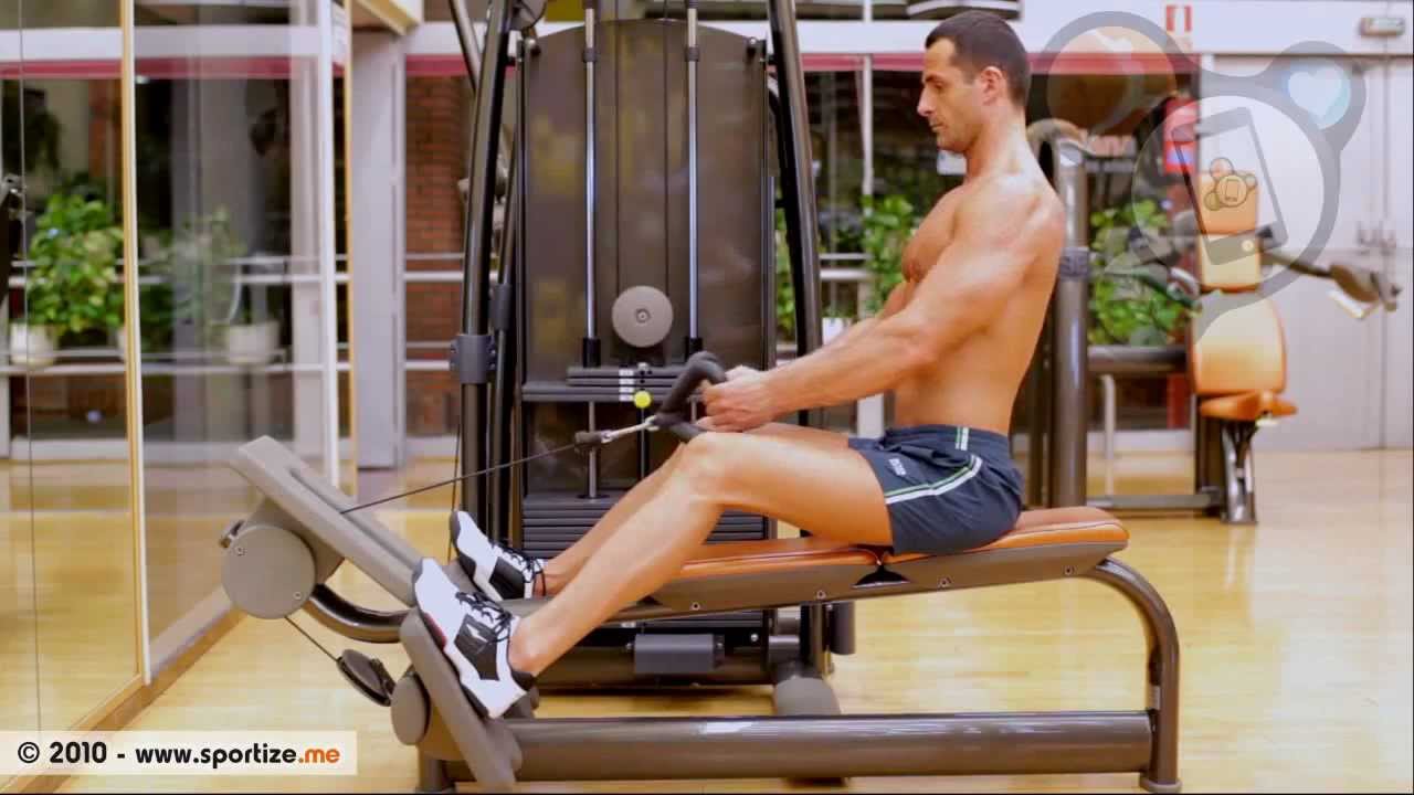 Remo sentado en polea con agarre cerrado - YouTube
