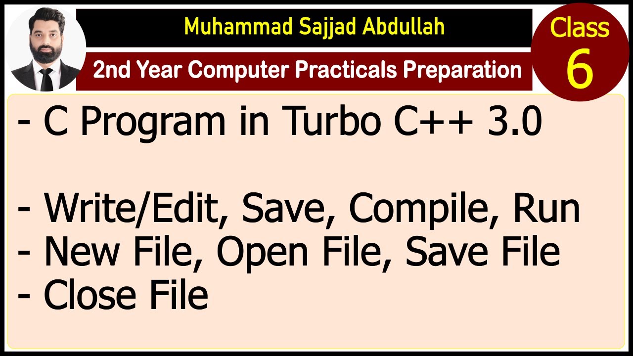 Class 6 Turbo C Write Edit Save Compile Run C Program Youtube 5809