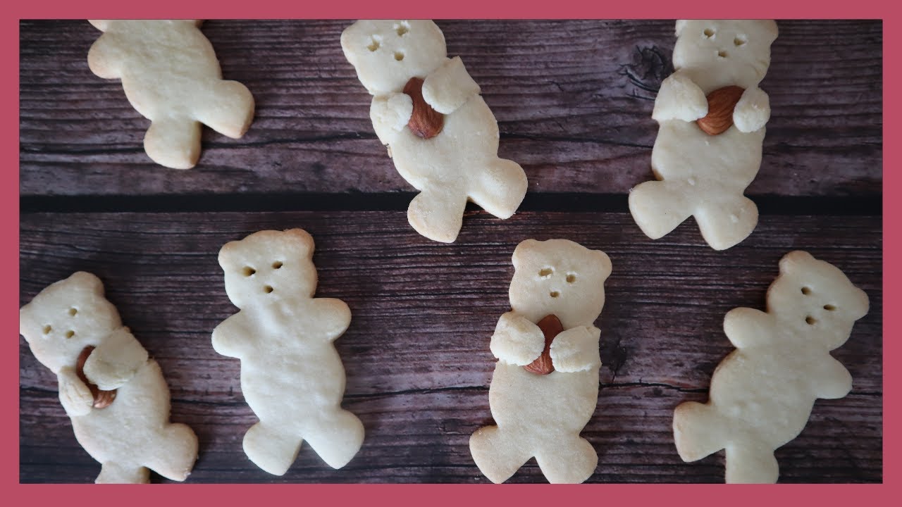 TEDDY BEAR COOKIES | Almond Shortbread Dessert - YouTube