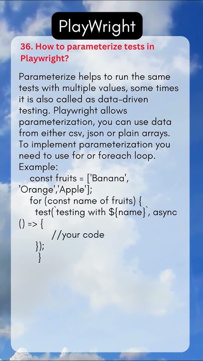 36 How To Parameterize Tests In Playwright Youtube