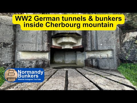WW2 tunnels and bunkers on Cherbourg mountain in Normandy