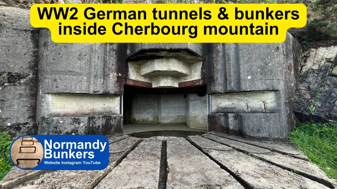WW2 tunnels and bunkers on Cherbourg mountain in Normandy - YouTube