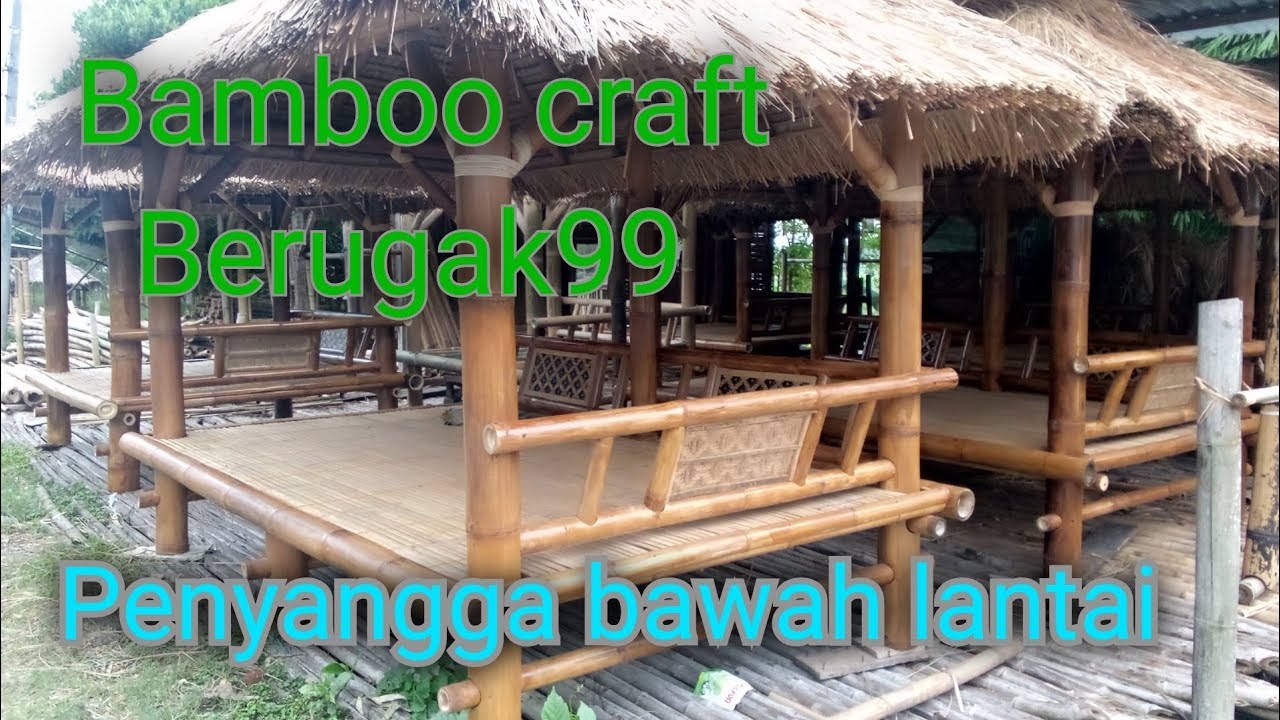 Pembuatan penyangga bawah lantai berugak bambu ,, - YouTube