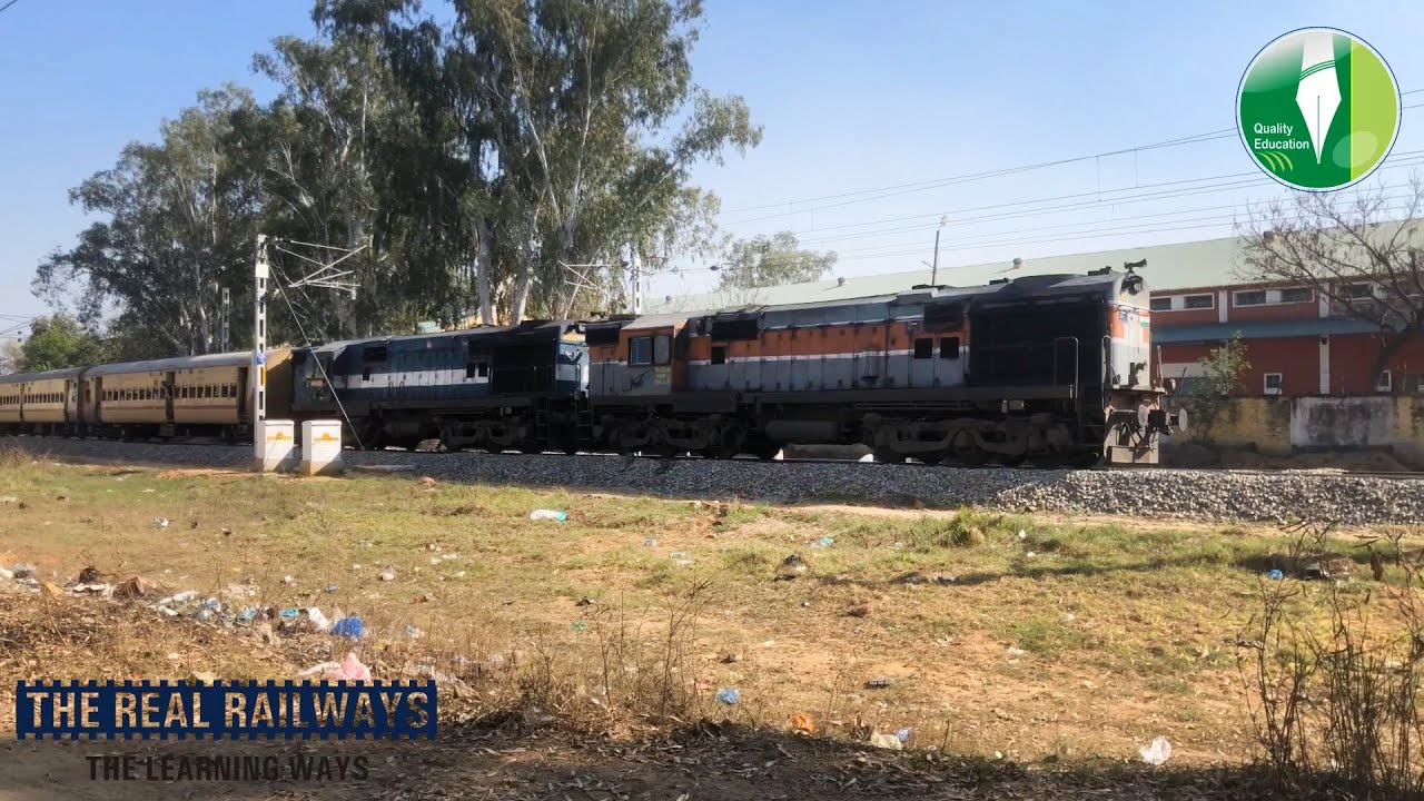 Dual ALCO WDM 3A Hauling a Passenger Train - YouTube