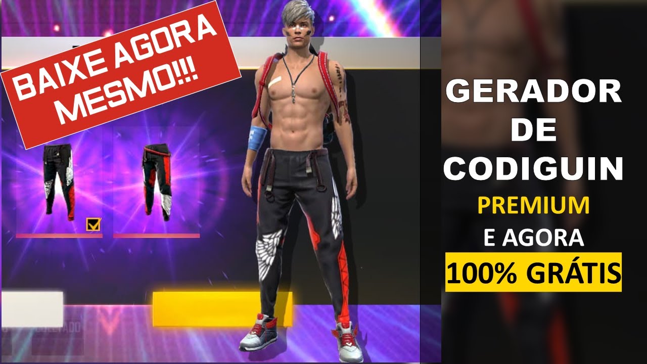 GERADOR DE CODIGUIN 2021 DA CALÇA ANGELICAL E REDENÇÃO GRÁTIS FREE FIRE ...