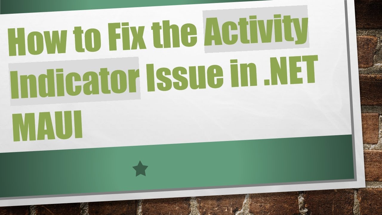 How to Fix the Activity Indicator Issue in .NET MAUI - YouTube