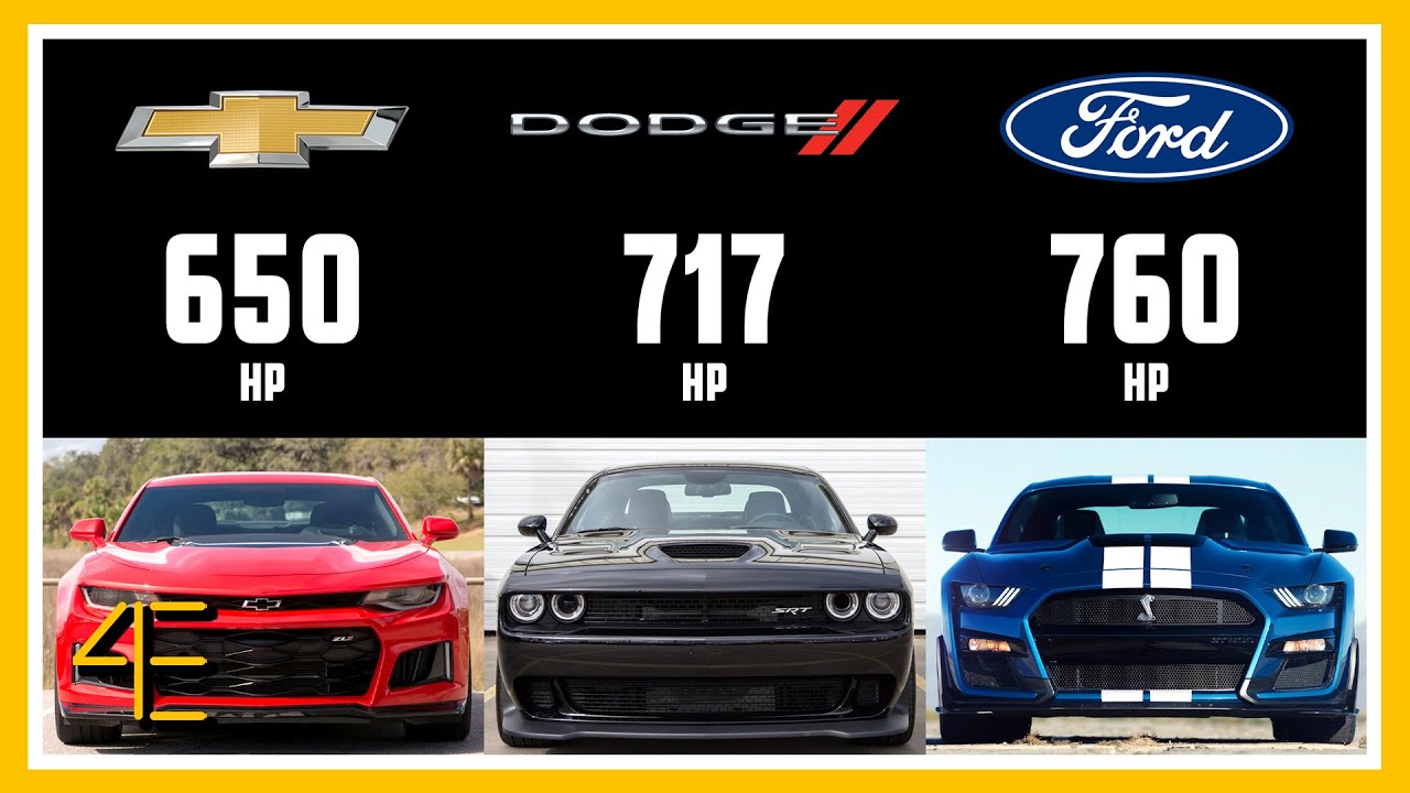 CAR SPEC COMPARISON: CAMARO ZL1 VS CHALLENGER SRT HELLCAT VS MUSTNAG ...