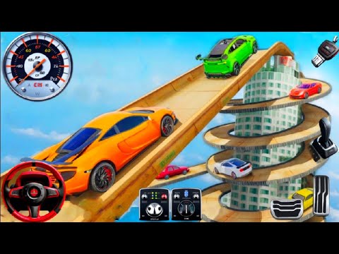 Playing Car Stunt Game 3d.Perform Multiple Stunts On mega High-Sky ...
