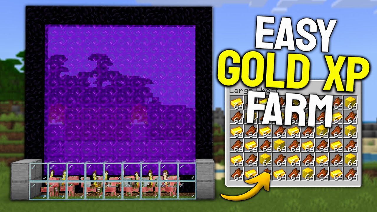 Easiest Gold & XP Farm in Minecraft Bedrock 1.21! (Infinite Gold & XP ...
