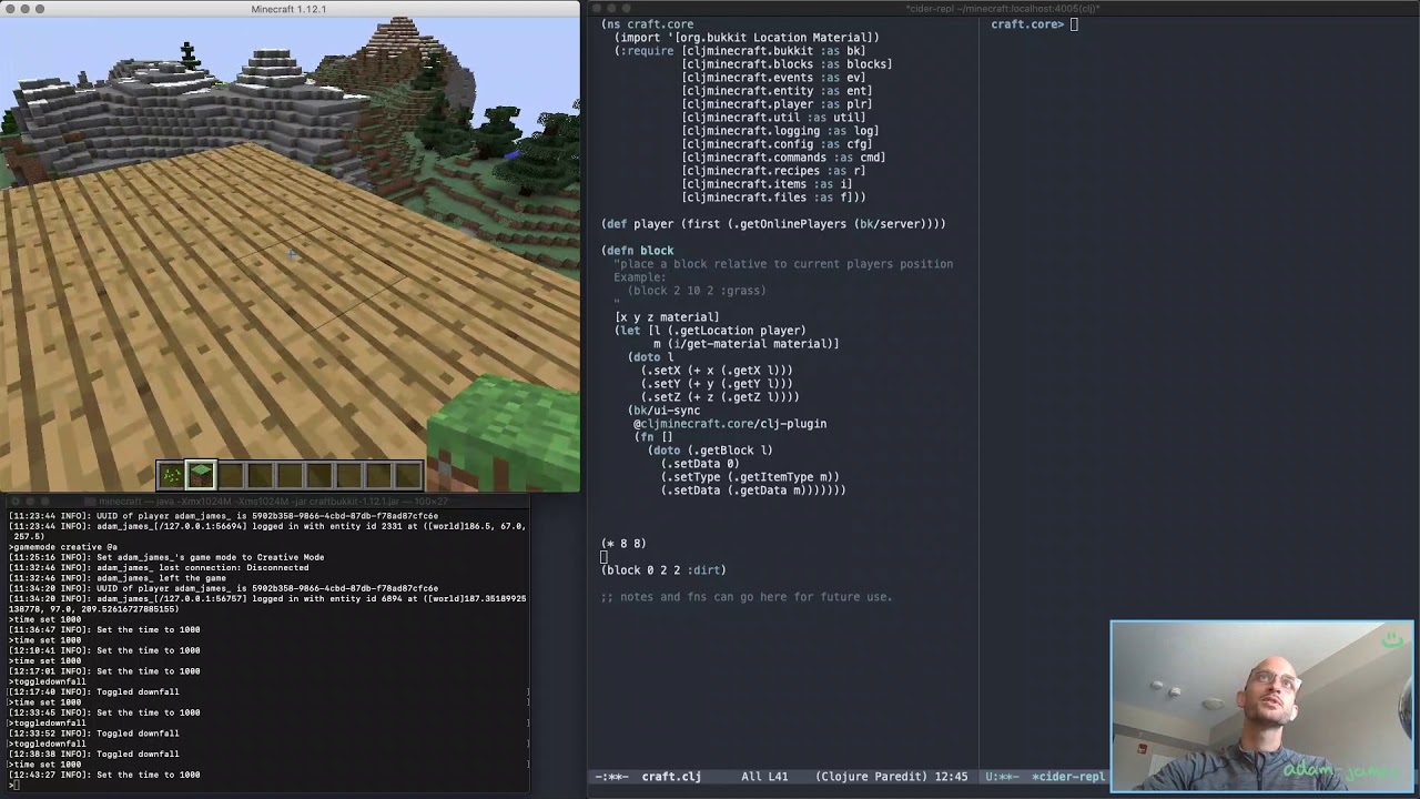 Clojure in Minecraft Part 01 - YouTube