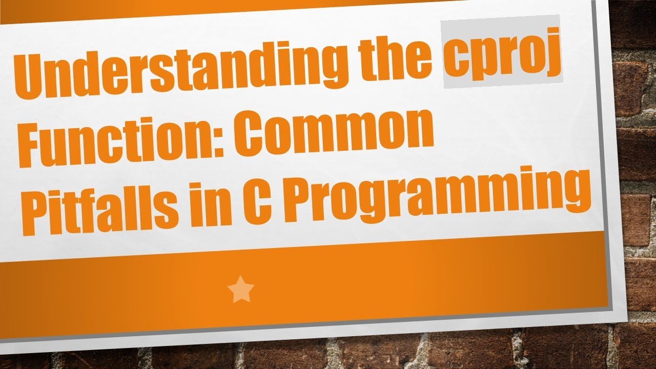 Understanding the cproj Function: Common Pitfalls in C Programming - YouTube