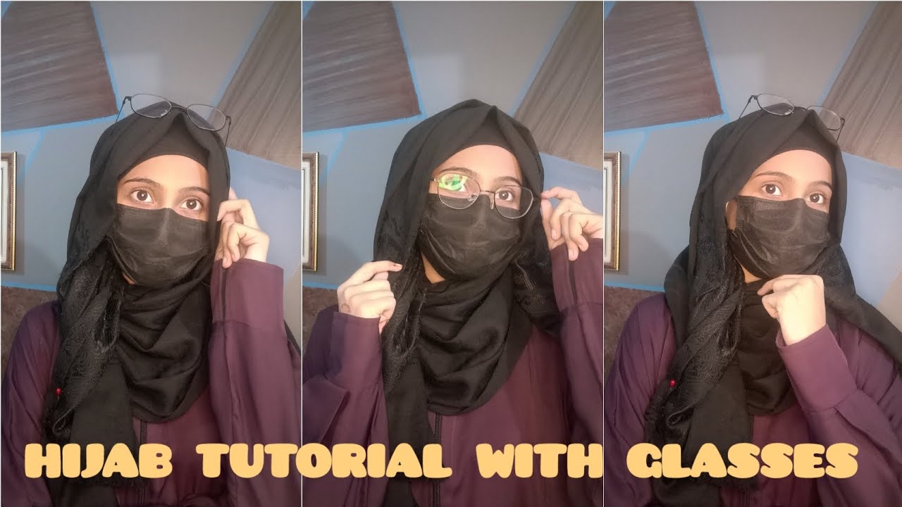 stylish hijab tutorial with glasses | confidant and stylish hijab with ...