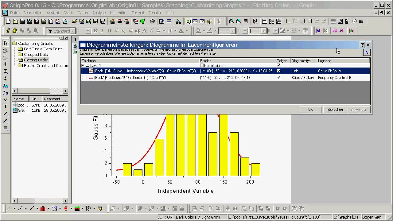 OriginLab® Origin: Diagrammanpassung - Teil 3 - YouTube
