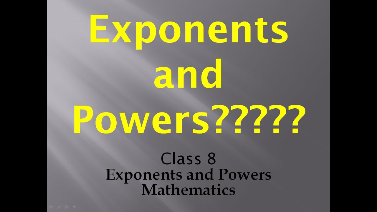 exponents and power class 8 mathematics theory 1 competitive exam ...