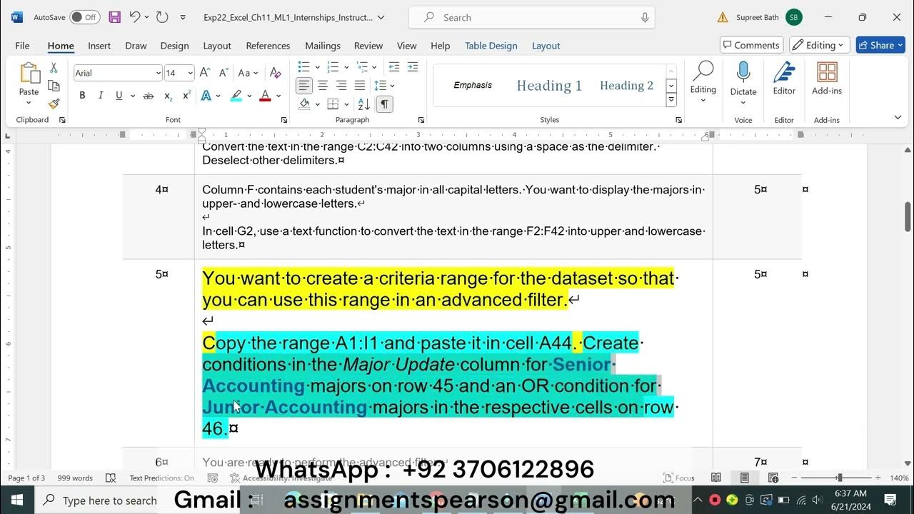 Exp22_Excel_Ch11_ML1_Internships | exp22 Excel Ch11 ML1 Internships | Excel Ch11 ML1 Internships ...