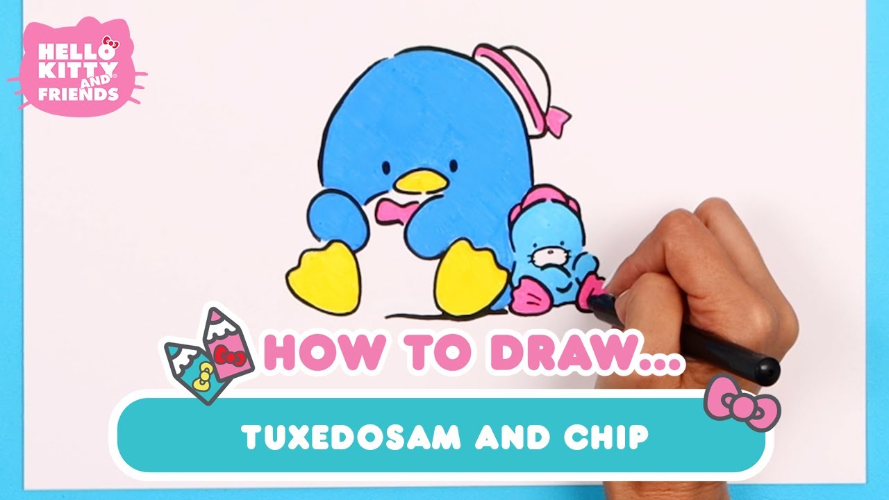 How to Draw Tuxedosam and Chip | Hello Kitty Crafts - YouTube