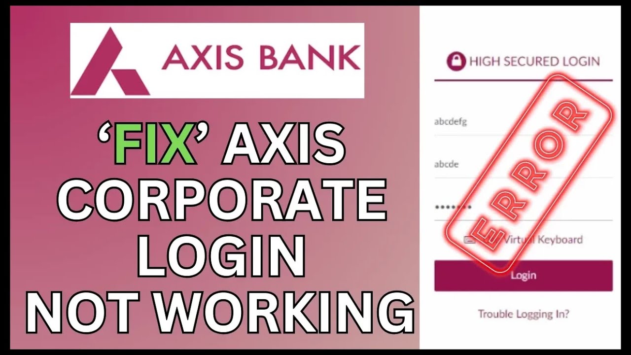 How to Fix Axis Bank Corporate Login Not Working 2024? - YouTube
