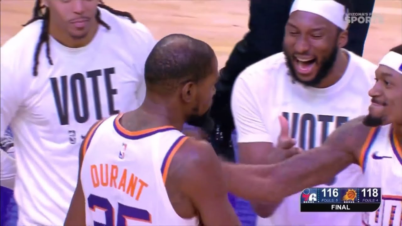 Kevin Durant shocks crowd after taking over final minutes to win vs ...