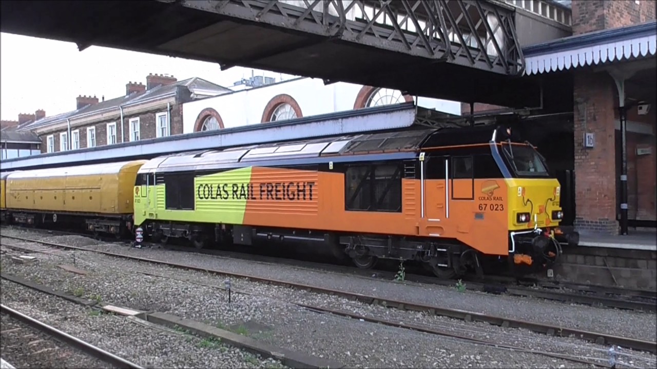 Colas 67's at Worcester shrub hill with Test train 23/3/2017 - YouTube