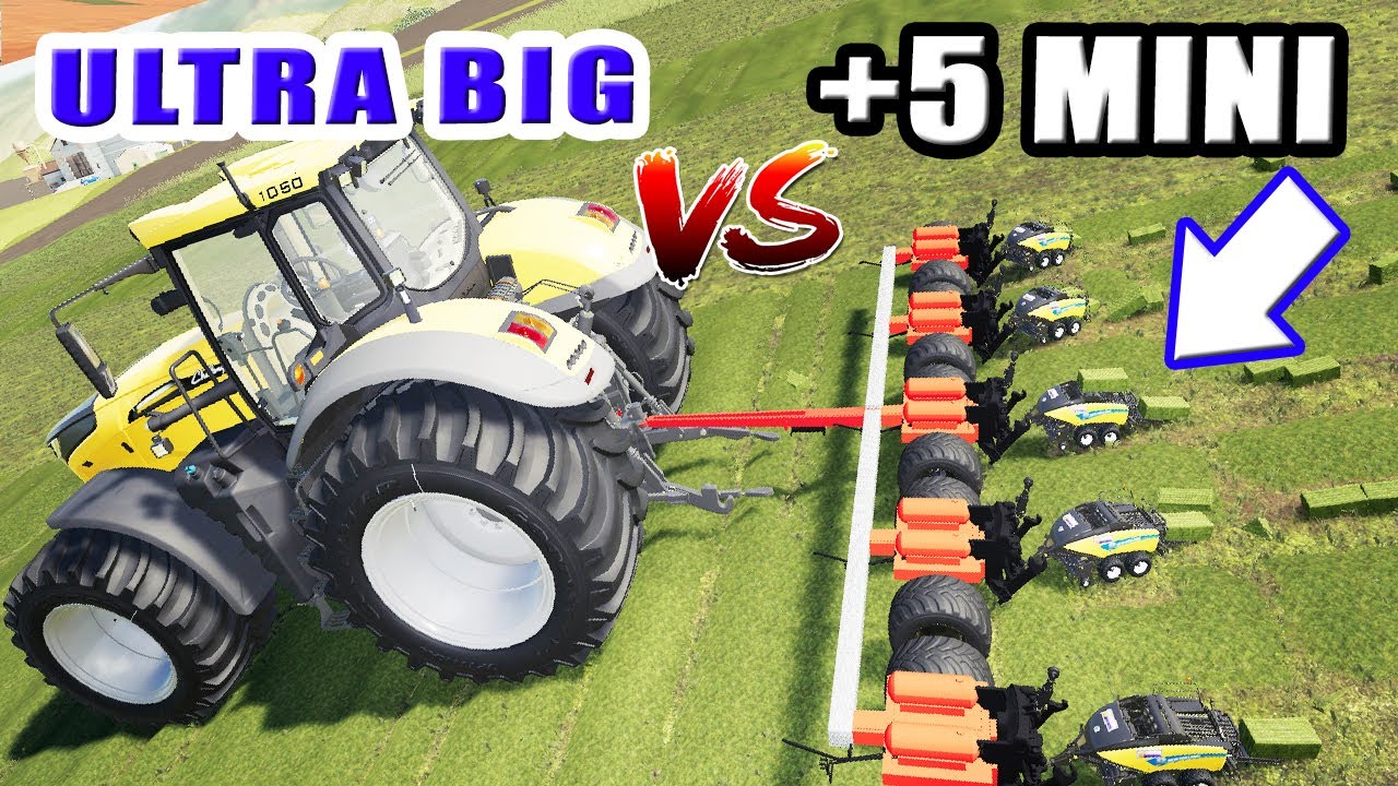 FS19 ULTRA BIG TRACTOR vs ULTRA MINI BALERS!! +5 BALERS!! - YouTube