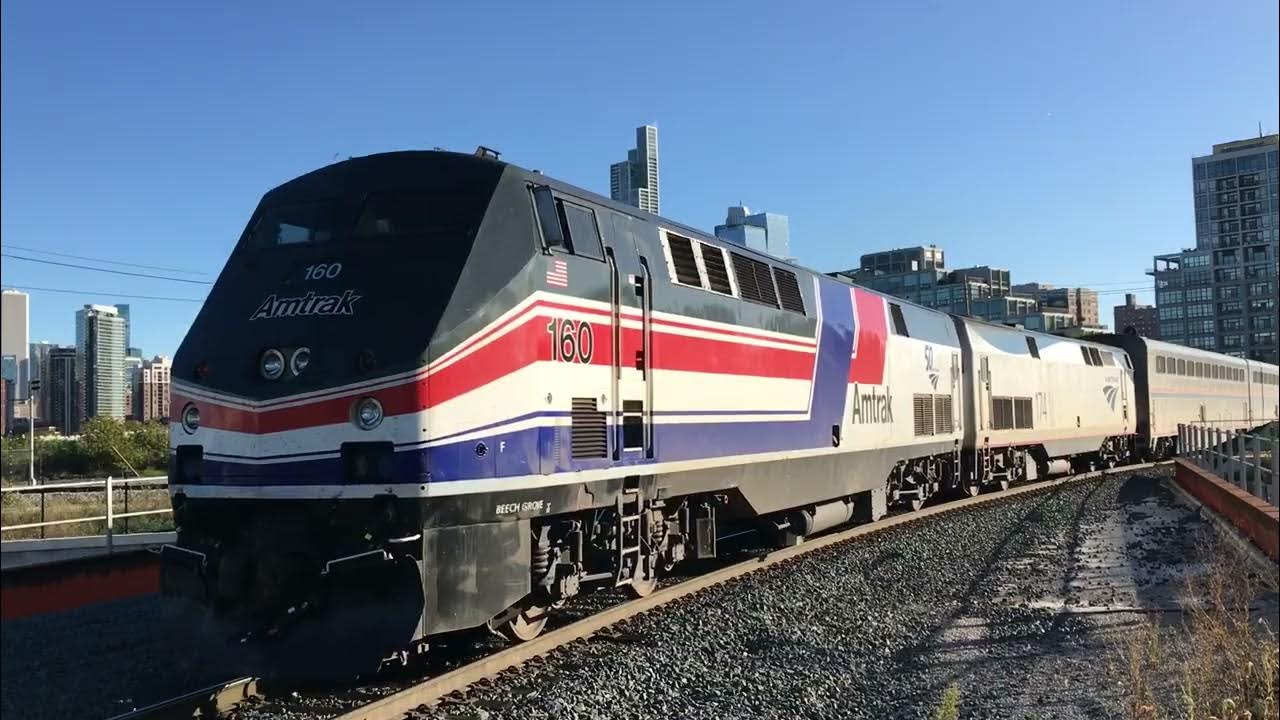 Amtrak P42DC#160( Pepsi Can Heritage Unit) Leads the City of New Orleans into Chicago. - YouTube