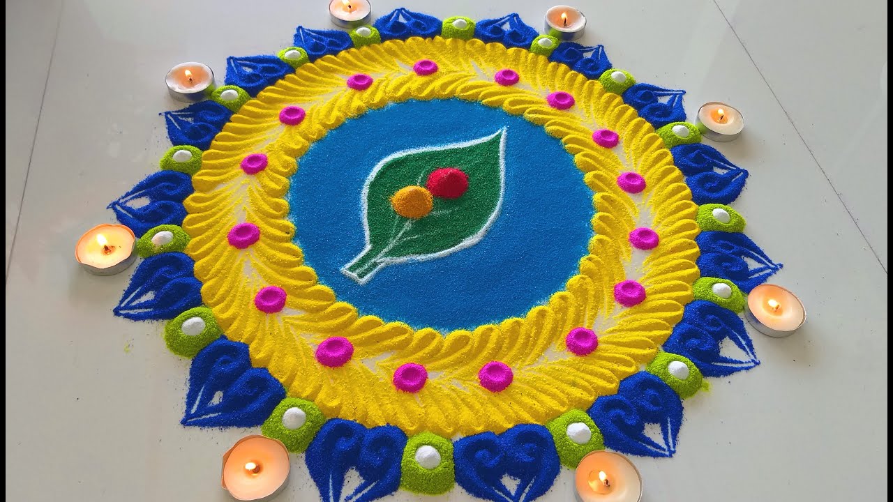 Diwali 2023 Rangoli Design | Haldi Kumkum Rangoli | Beautiful Diwali ...