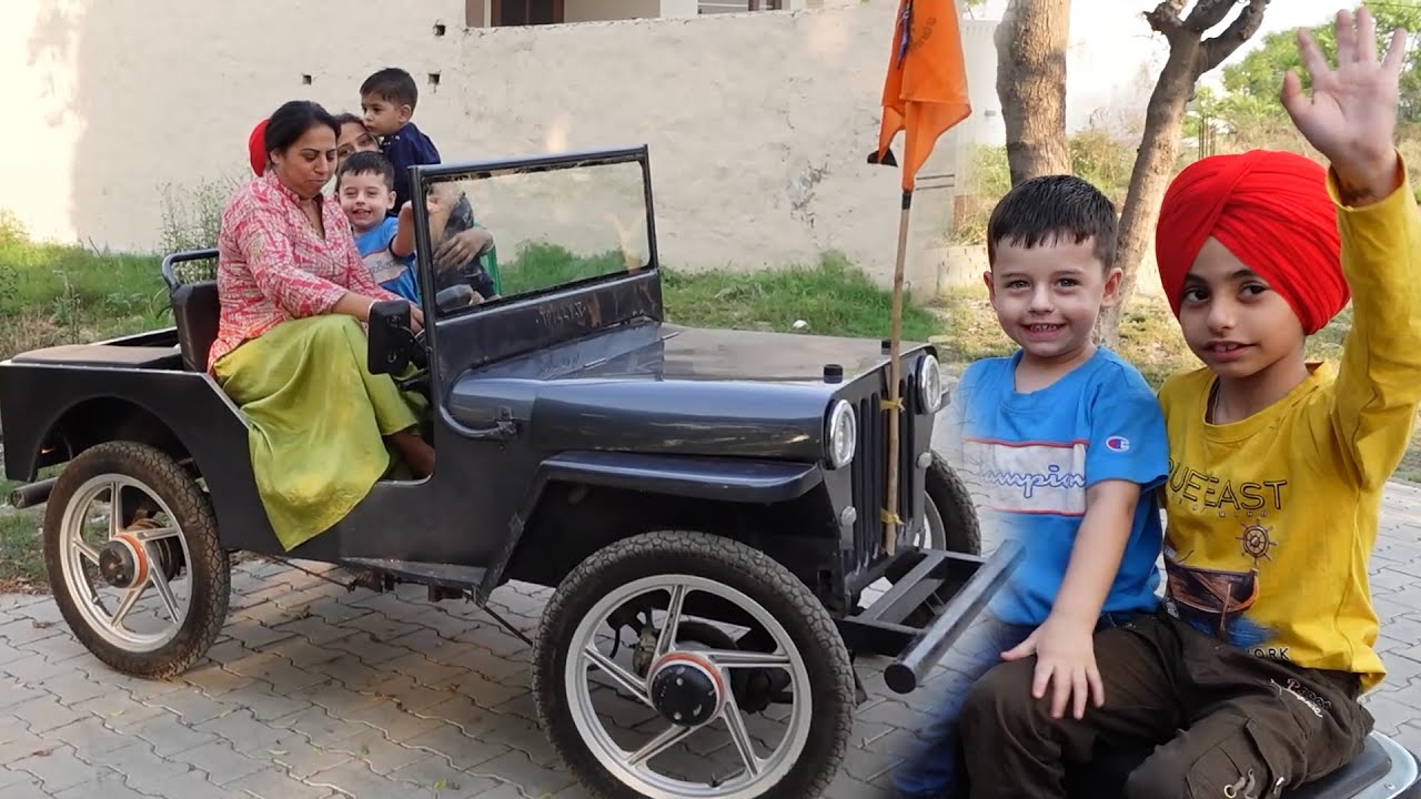 NOAH FIRST TIME ON A WILLY LANDI JEEP | Custom Electric Modified Willy ...
