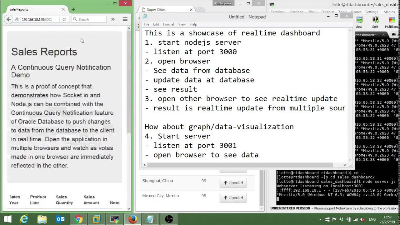 Realtime Web Reports update with Oracle +Node.js + Socket.io - YouTube