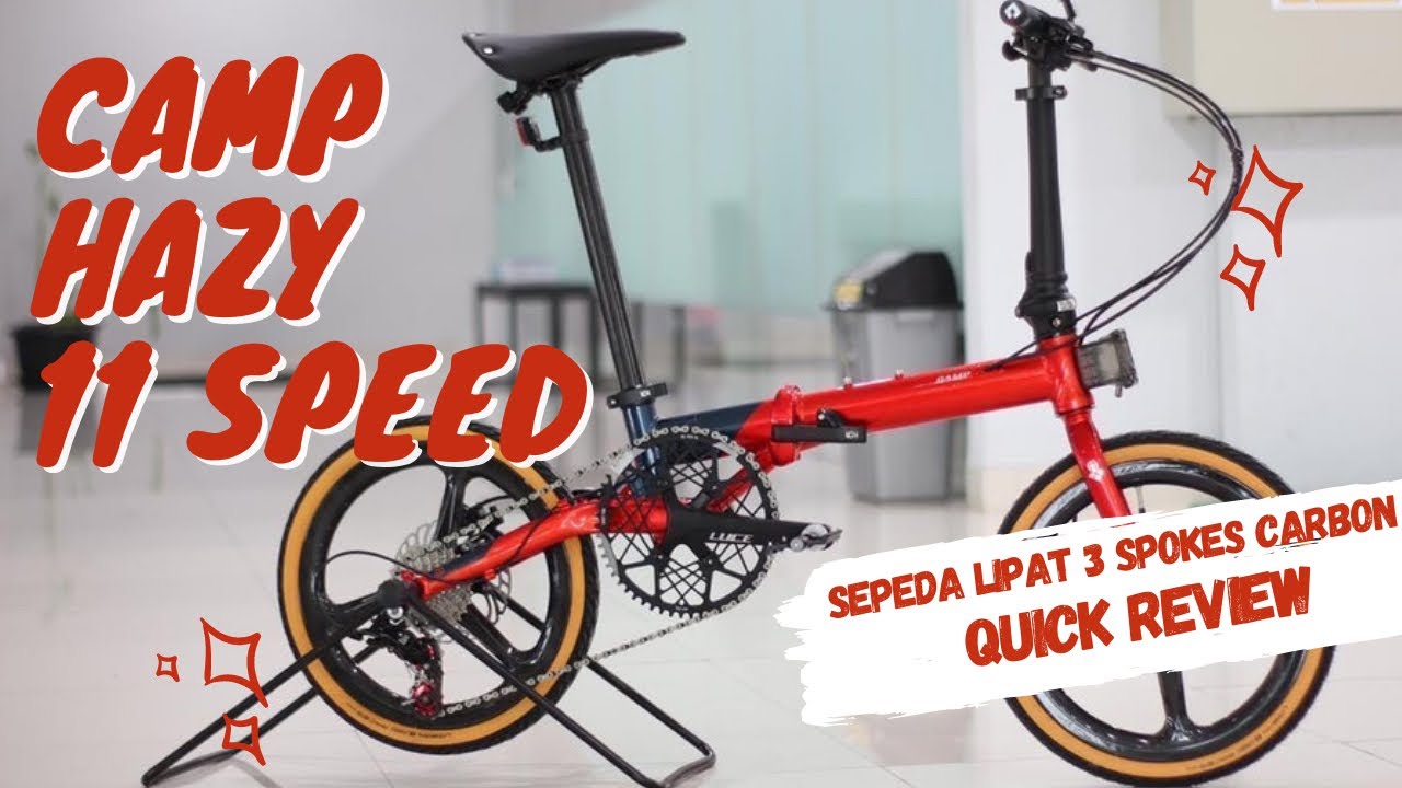 CAMP HAZY 11 Speed Spokes Carbon Red Navy (Review) - Sepeda Lipat ...