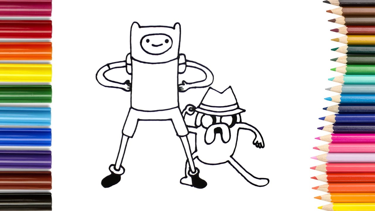 🌈⚔️ HOW TO DRAW ADVENTURE TIME 🙂🐶 FINN AND JAKE STEP BY STEP FOR KIDS ...