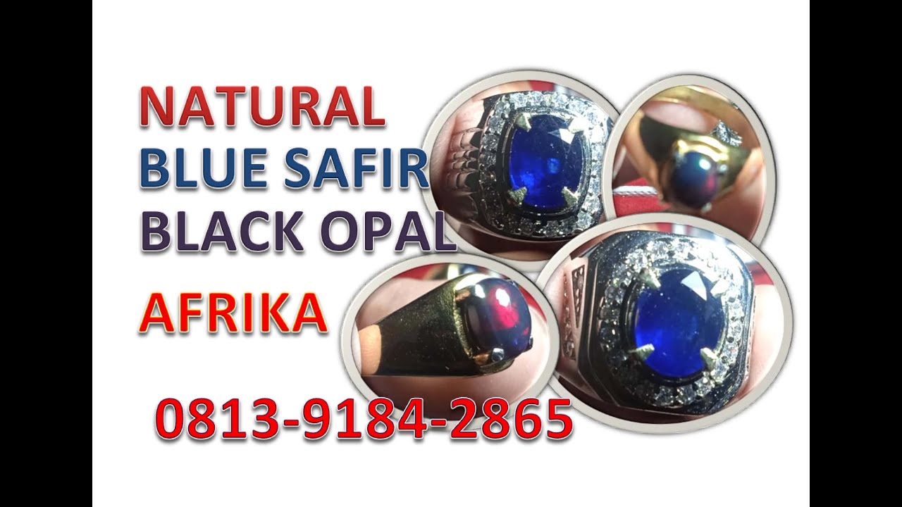 BATU BLUE SAFIR DAN BLACK OPAL NATURAL - YouTube