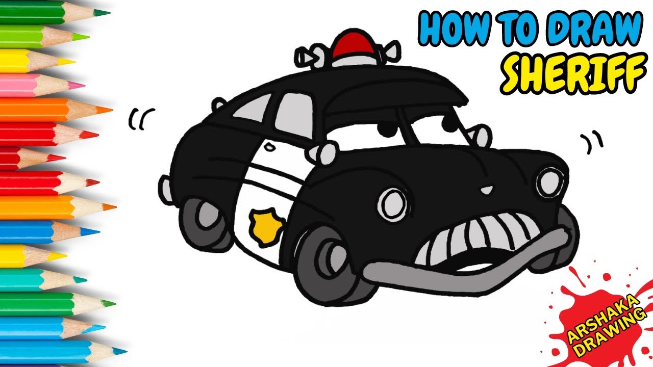 How to Draw Sheriff from Disney Pixar Cars | Lightning McQueen ...