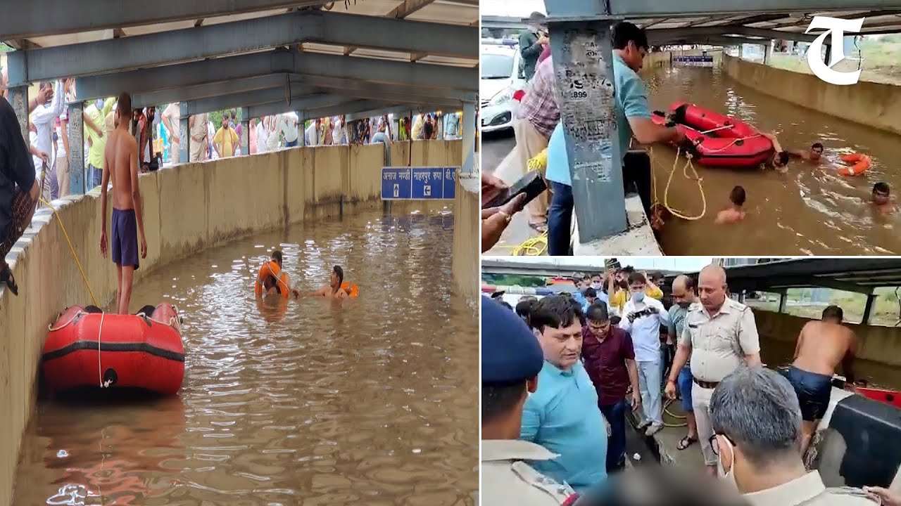 Man drowns in flooded Gurugram underpass - YouTube